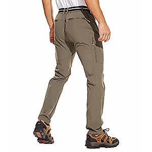 NATUVENIX Hiking Pants for Men, Quick Dry Travel Pants Men for Stretch Work Pants Lightweight Outdoor Pants Water-Resistant