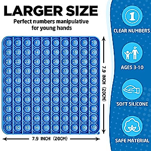Pop it Numbers 100 Sensory Math Manipulative (Green) Large Educational Consecutive Number pop it. Autism/ADHD Friendly Classroom Supply is Perfect for Home or Any Elementary Classroom