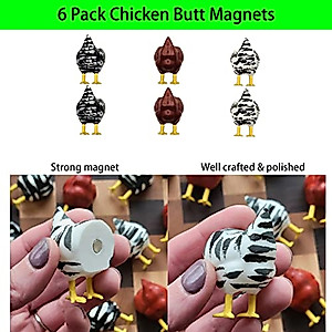 6 Pack Chicken Butt Magnets for Refrigerator - Magnetic Decorative Chicken Butt - Refrigerator Animal Magnet - Chicken Home Decor - Prank Funny Chicken Butt Gift