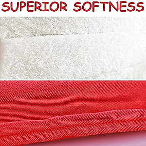 FYBOOR High Back Chair Cushions, Rocking Chair Cushion Outdoor, Indoor Back and Seat Cushion with Ties, Patio Recliner Cushions for Adirondack, Sun Lounger Chair Pads 120X50cm,Burgundy,Set of 4