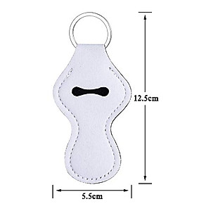 Wei Xi Sublimation Blanks Chapstick Holder Keychains Lipstick Holder Keychains Chapstick Holder Bulk, White (10 Pcs), Small