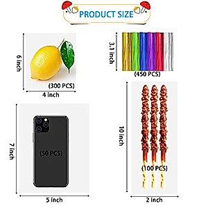 Labeol Cellophane Bags Treat Bags 450 PCS with Ties 3 Sizes 4x6 5x7 2x10 Cookie Bags for Packaging Pretzel Candy Gift Party Favor Clear Plastic Bags Goodie Bags