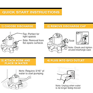 WAYNE WaterBUG 1/6 HP 1350 GPH Submersible Multi-Flo Technology-Water Removal and Transfer Pump, No Size, Yellow