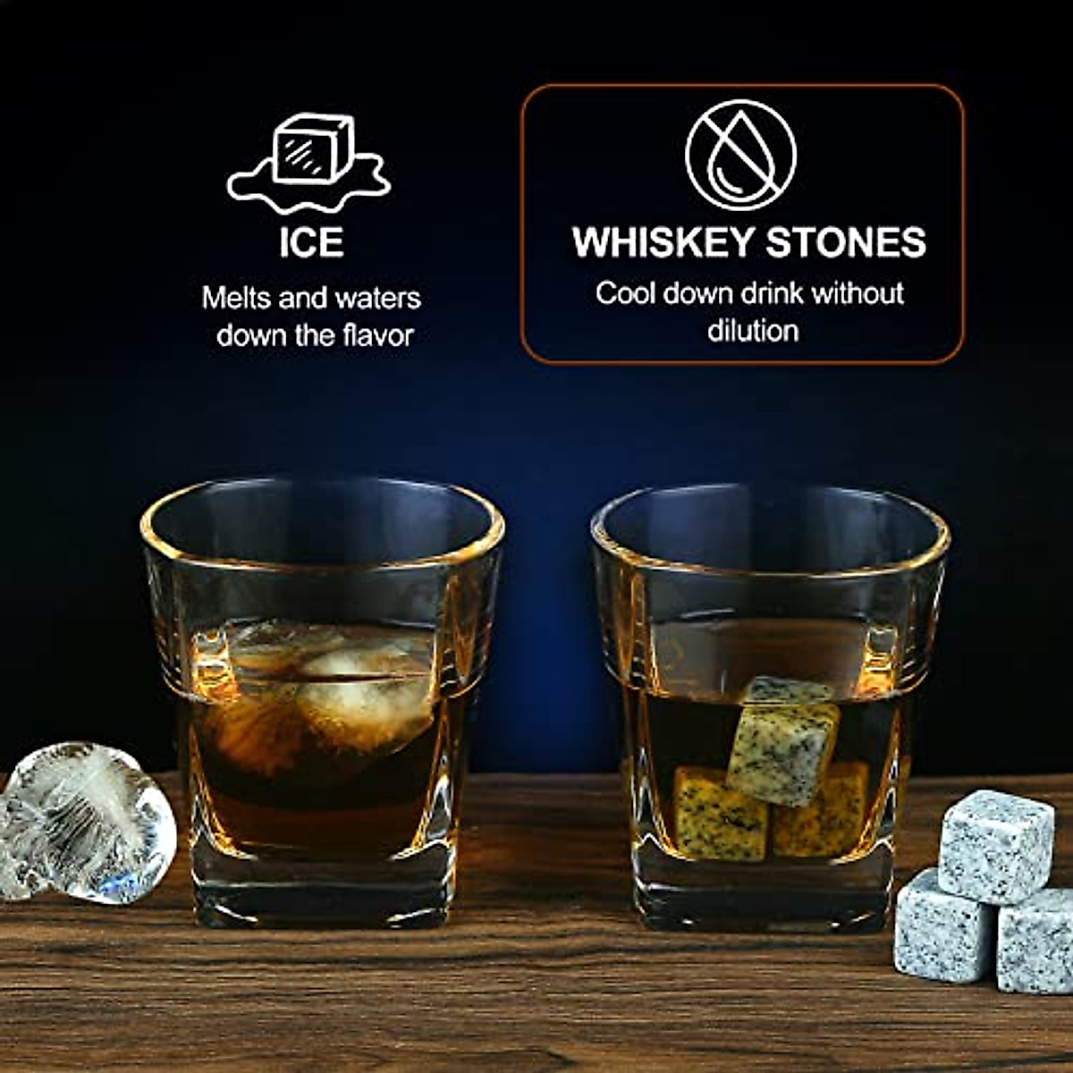 Cocktail Smoker Kit, PESUITOR Old Fashioned Whiskey Smoker Kit with Torch Marble Stones Wood Chips, Drink Smoker Infuser Kit Birthday Bourbon Whiskey Gifts for Men, Dad, Husband Father (No Butane)