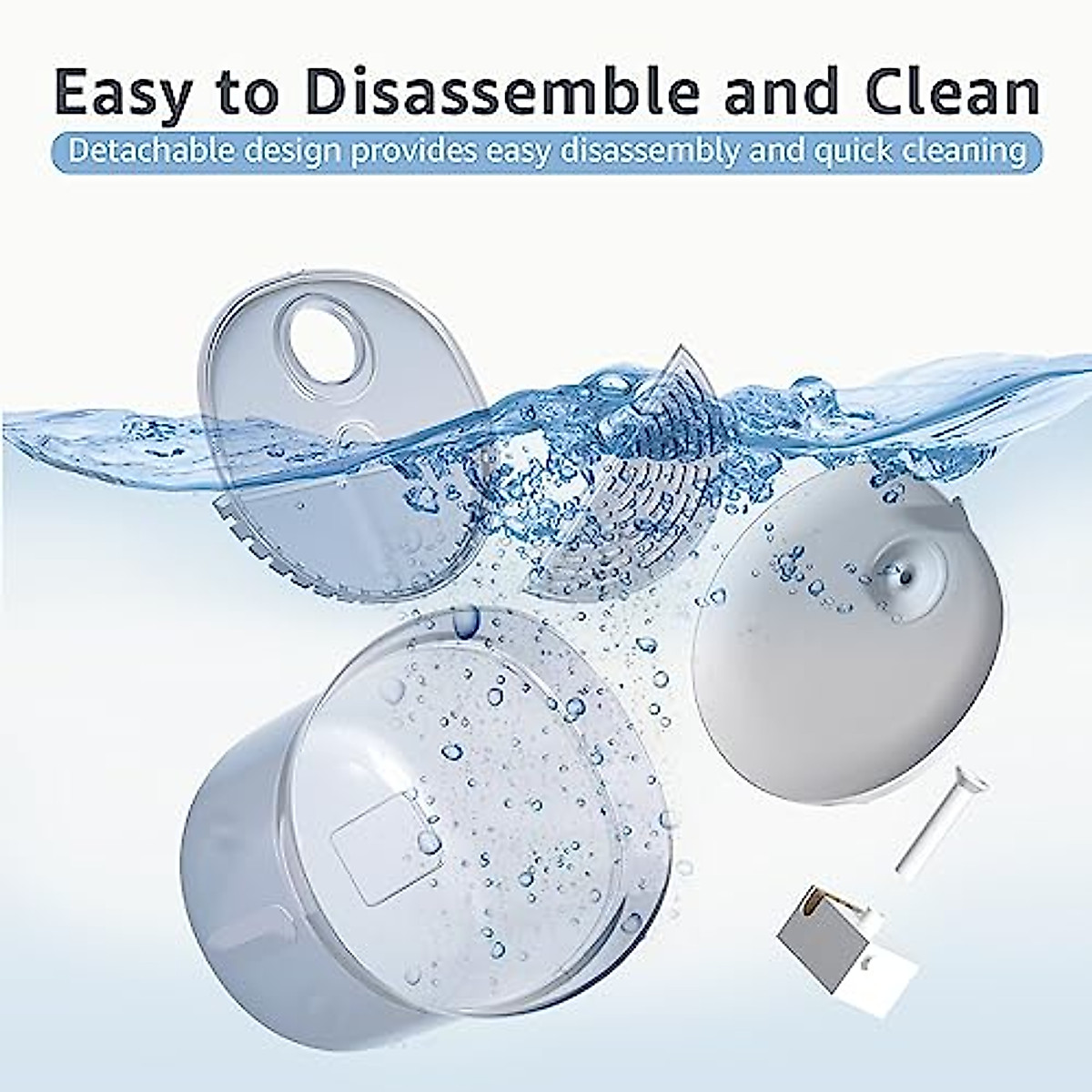 AQHH Cat Water Fountain, Pet Water Fountain with Upgraded Wireless Pump for Cats and Small Dogs, Ultra Quiet Water Fountain for Cats Inside, Easy to Clean and Assemble, App Control, 2L