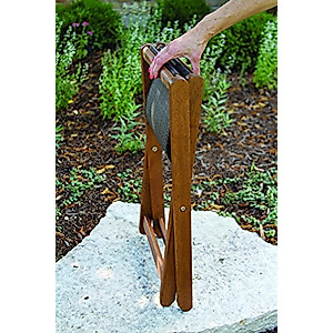 Outdoor Interiors Sling and Eucalyptus Ottoman/Stool