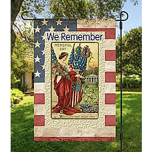 We Remember Memorial Day Flag - 12 x 18 Memorial Day Garden Flag - Memorial Day Decorations Outdoor Flag - Patriotic Garden Flags 12 x 18 Double Sided - Memorial Day Flags by Jolly Jon