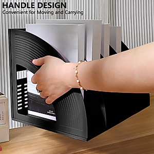 Lemical Sturdy Magazine File Holder Organizer No Width Limitation Book Rack Desktop File Folder Frames Dividers Document Storage Box File Rack File Sorter Office Supplies
