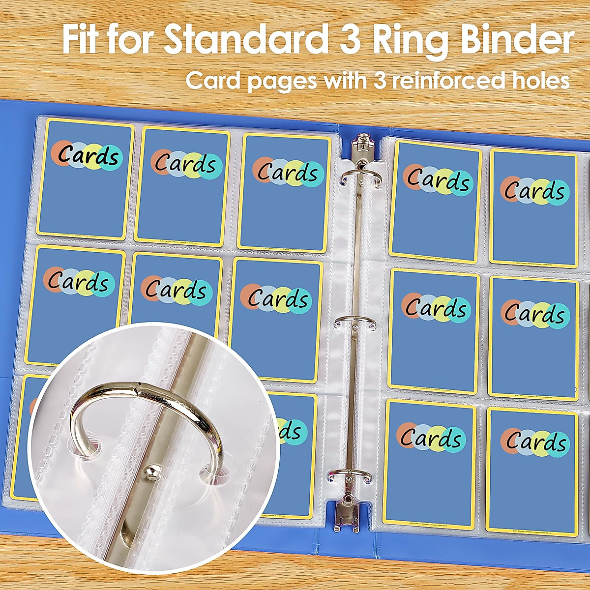 MaxGear 9-Pocket Baseball Card Sleeves, Trading Card Sleeves Pages for 3 Ring Binder, 120 Pack, 1080-Pocket Baseball Card Protectors for Sports Cards, Coupon, Game Cards, Business Cards