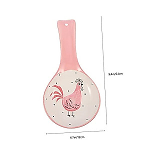 Zerodeko 3pcs ceramic spoon holder ceramic spoon rest scoop holder desk top decor desktop decor Small Teaspoon Rest farmhouse spoon rests dinner spoon holder daily use spoon holder delicate