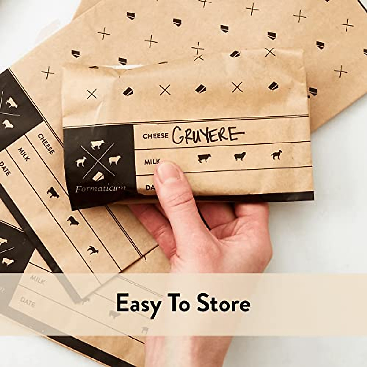 Formaticum Cheese Storage Bags - Wax Paper Bags to Keep Cheese or Charcuterie Fresh - Professional Grade Cheese Paper for Wrapping Cheese - Porous Brown Paper Bags From France - 6.25 x 11 (15 Pack)