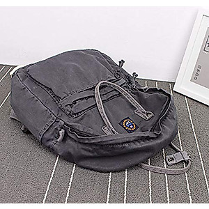 Womens Denim Backpack Purse Teen Girls Casual Style Lightweight Canvas Backpack School Bag Travel Daypack (Navy)