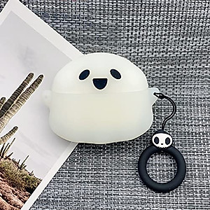 Compatible with Airpods Pro Case Cover, Luminous Halloween 3D Ghost Case for Apple Airpods Pro, Soft Silicone Cute Funny Anime Cartoon AirPods Pro Case for Women Men Kids Teens Girls Boys