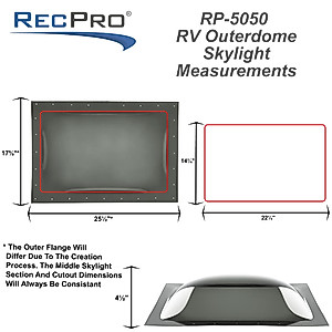RecPro RV Skylight | Opaque | 14" x 22" | Camper Skylight | Food Truck Skylight