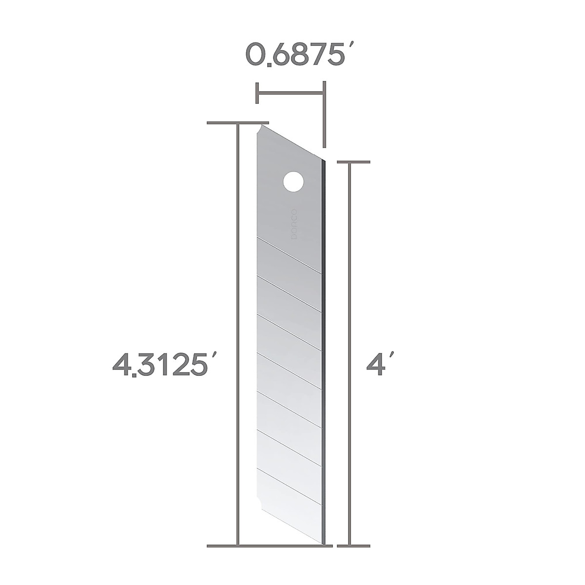 10 Pcs, DORCO Professional Quality Utility Box Cutter Knife Replacement Refills - Large Size Carbon Steel Blade, 60° Tip - 18mm