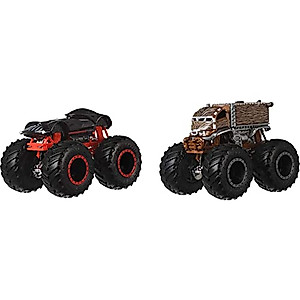 Hot Wheels Monster Trucks Demolition Doubles, Set of 2 Toy Monster Trucks in 1:64 Scale (Styles May Vary)