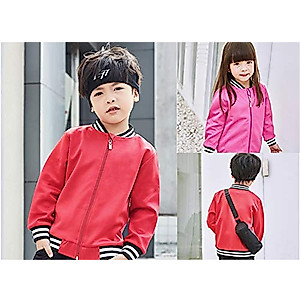 LittleSpring Toddler Fall Jacket for Boys Girls Bomber Lightweight Jacket Outerwear White 3T