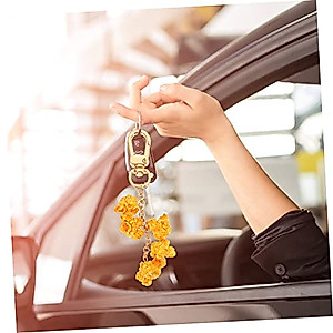 UKCOCO Artificial Food Keychain 2pcs Popcorn Pendant Super Cute Metal Accessories Popcorn Key Ring