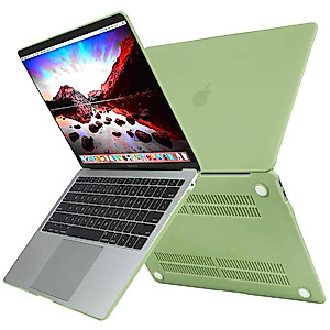 MOSISO Compatible with MacBook Air 13 inch Case 2022 2021 2020 2019 2018 Release A2337 M1 A2179 A1932 Retina Display with Touch ID, Plastic Hard Shell Case & Keyboard Cover & Wipe Cloth, Avocado Green
