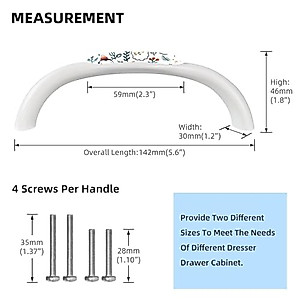 Pull Handle Fence Handle Long Cabinet Handles for Interior, Closet, Drawer, Outdoor, Garage, Reindeer Penguin and Leaves