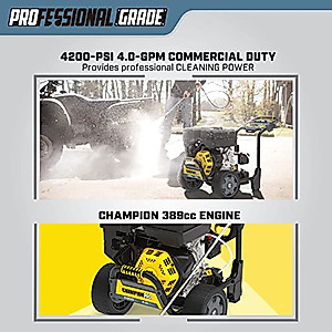 Champion Power Equipment 4200-PSI 4.0-GPM Commercial Duty Low Profile Gas Pressure Washer