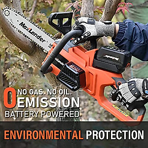 12-Inch Cordless Battery Operated Chainsaw with 1x4.0Ah Battery&Charger, MAXLANDER 20V Electric Chainsaw with Auto-Tension & Auto-Lubrication, Lightweight Handheld Chainsaw for Wood Cutting & Trimming