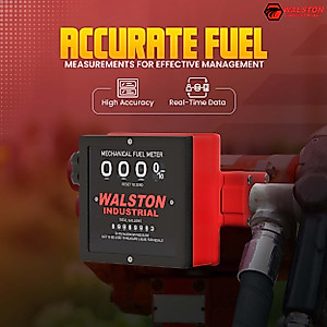 Walston Industrial GH-5650 Mechanical Fuel Meter 1 Inch NPT Threads Fuel Counter for Diesel