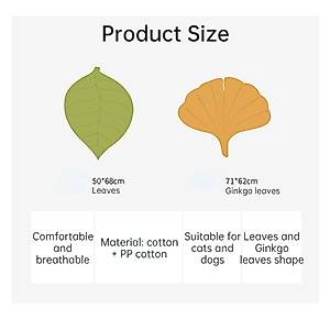 SSDHUA Cat Mattress Leaf Shape Cat Nest Cat and Dog Double-Sided Available Floor Mat Cover Pad Warm and Comfortable Cartoon Cat Bed Indoor Warm Accessories (Leaves)
