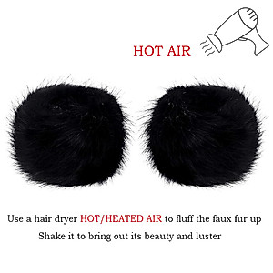 HOMEYEAH Faux Fur Cuffs Arm Leg Warmers Furry Wrist Cuff Warmer Halloween Decorations Costumes For Women