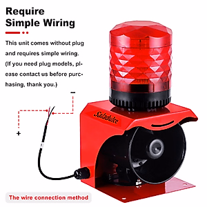 Saladulce Industrial Strobe Alarm Outdoor Alarm Siren and Strobe SF512 Emergency Warning Light Alarm 120dB with Remotes (AC110V) (AC 110V Without Plug)