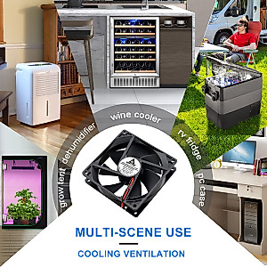 GDSTIME 92mm x 92mm x 25mm 12V Dual Ball Bearings Brushless Cooling Fan