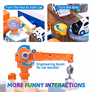 Itcaoseklu Race Track Car Adventure Bus Toys, Tranforming Bus with Sound and Light Simulation Steering Wheel,Vehicle Toy Gift for 3 4 5 6 7 8 Year Old Kids Boys Girls, Blue