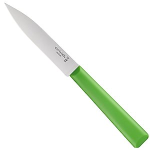 Opinel Les Essentials+ No. 312 Paring Knife, Corrosion Resistant + Dishwasher Safe, Made in France, Green