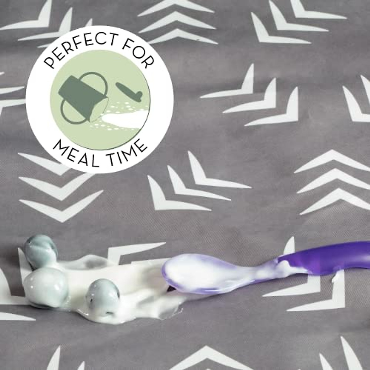 S&T INC. Splat Mat for Under High Chair, Water Resistant Floor Mat, 42 Inches by 42 Inches, Grey Scatter