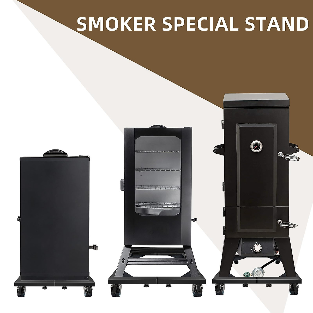 Zsytbyyds Heavy Duty All Steel Smoker Stand，Electric Smoker&Vertical Electric Smoker&Digital Electric Smoker Universal Mobile Stand Base