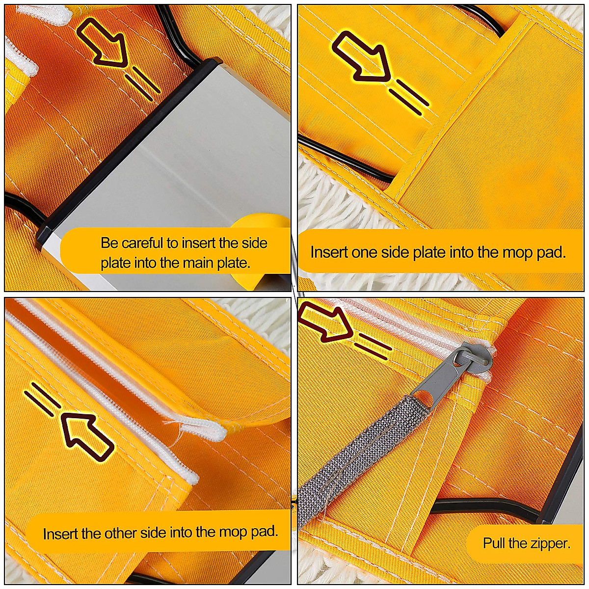 Yocada 36" Commercial Industrial Cotton Mop Dust Floor Mop with Total 2 Mop Pads for Cleaning Office Garage Hardwood Warehouse Factory Mall Deck 59 Inch Long