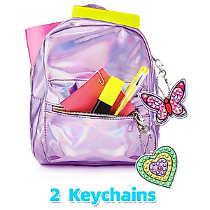 JOYIN Kids Diamond Art, Diamond Painting Kit with 18 Magical Stickers 3 Suncatchers 2 Keychains, Diamond Art for Kids, DIY Paint Arts Supplies, Craft Gift for Girls