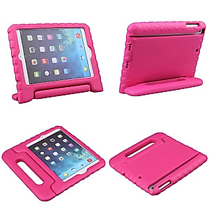 LEFON Kids Case for iPad Mini Shockproof Convertible Handle Light Weight Super Protective Stand Cover Case for Apple iPad Mini 3rd Gen/Mini 2 / Mini 1 (Rosy)