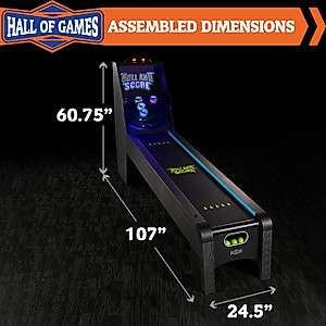 Hall of Games 108" Roll and Score with LED Lights and Electronic Scorer, Black/Blue, 9 Foot