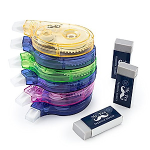 Mr. Pen– 9 Pcs Correction Set, 6 Correction Tapes, 393 inches Each with 3 Free Bonus Erasers, Tear Resistant Correction Tape, Correction Tape White Tape, tape eraser (Correction Tapes)