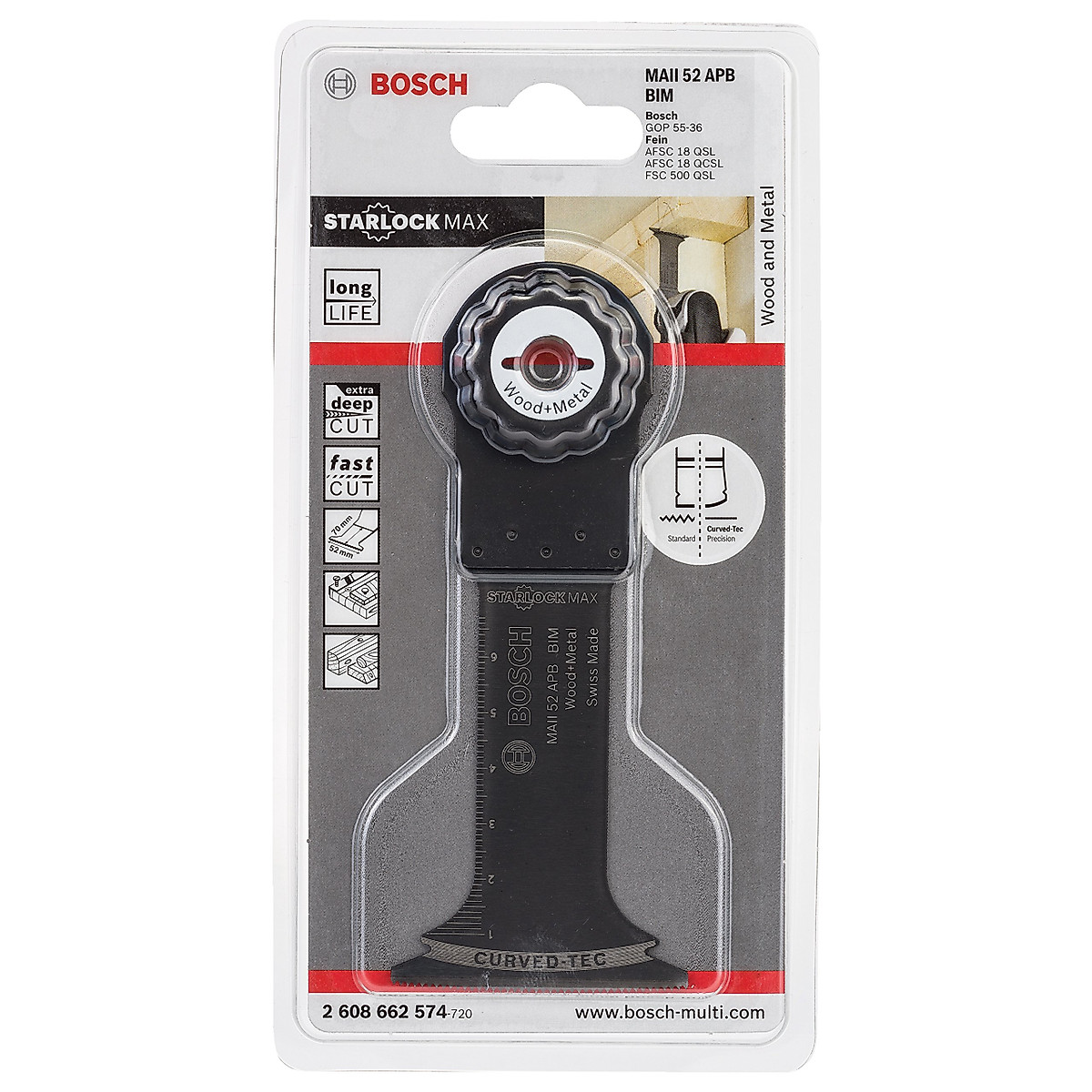 Bosch 2608662574 Plunge Cut Saw Blade "Maii 52 Apb" of Bi-Metal
