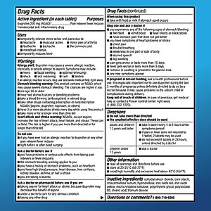 Amazon Basic Care Ibuprofen Tablets, Fever Reducer and Pain Relief from Body Aches, Headache, Arthritis Pain and More, 500 Count