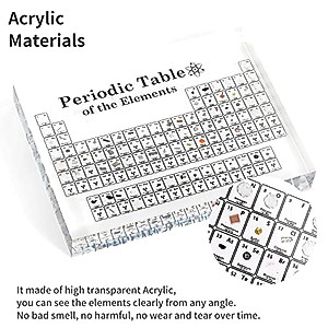 Periodic Table with Real Elements-Inside - Large Acrylic Science Periodic Table with Elements Samples 7.9 x 5 x 1 Inches Ins-PerTab-027 0