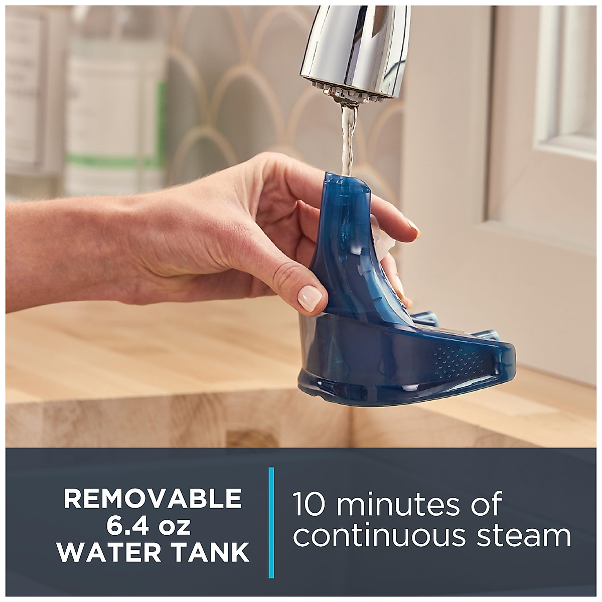 Rowenta DR8120 X-Cel Powerful Handheld Garment and Fabric Steamer Stainless Steel Heated Soleplate with 2 Steam Options, 1600-Watts, White/Blue