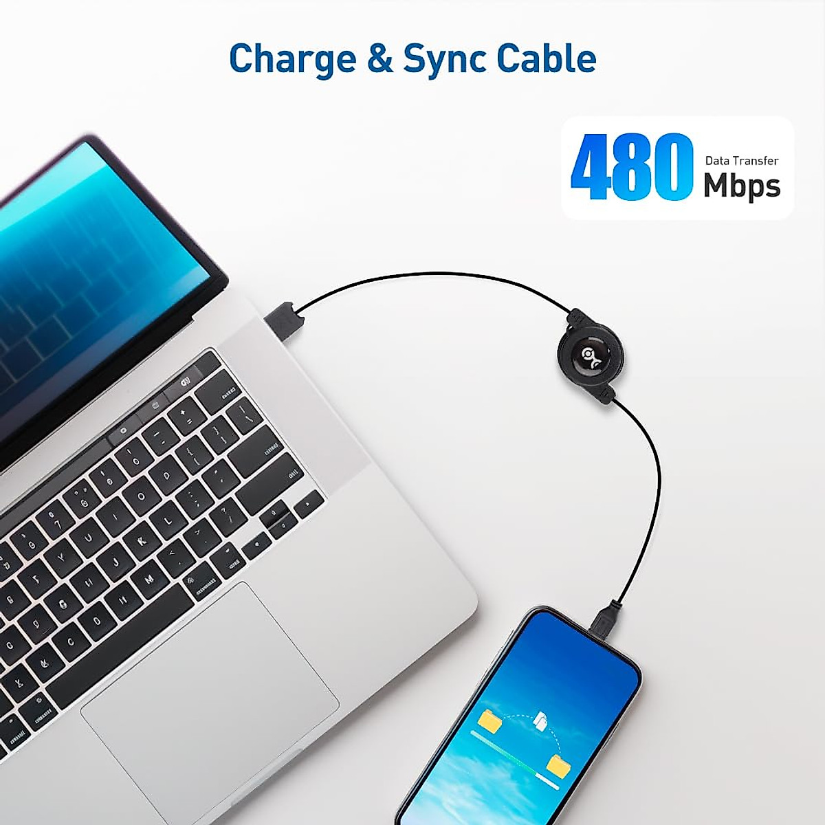 Cable Matters 2-Pack Retractable Micro USB Cable - 2.5 Feet