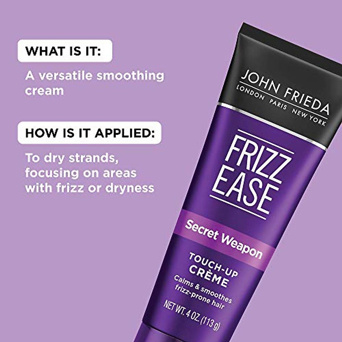 John Frieda, Frizz Ease TouchUp Crème AntiFrizz Finishing Cream Helps to Calm and Smooth Frizzprone Hair 4 6pack, SECRET WEAPON, 24 Ounce, (Pack of 6)