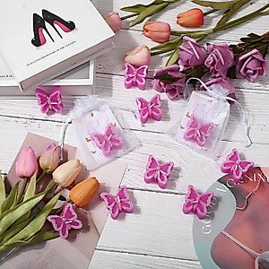 25 Sets Butterfly Baby Shower Favors - Butterfly Shaped Baby Shower Candles, Butterfly Tea Lights Candles with 25 Thank Cards Candle Gifts for Wedding, Cute Butterfly Decorations for Bridal Shower