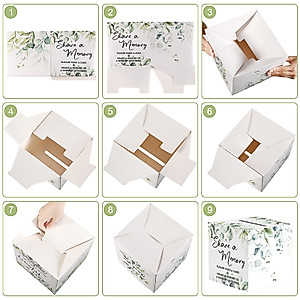 Pajean 50 Pcs Greenery Share a Memory Cards for Collections of Life, Memory Cards Box Guest Card Ideas for Funeral Graduation Wedding Bridal Shower Birthday Anniversary Retirement (Classic Style)