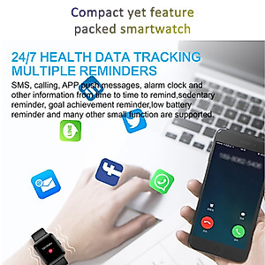 Fitness Tracker with Heart Rate Monitor,Step Counter, Sleep Monitor,Calorie Tracking,Waterproof Activity Tracker with Blood Pressure & SpO2 Smart Watch for Android iPhones Women Men Kids, Black