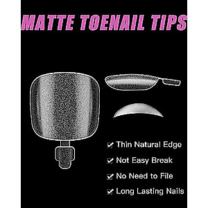 ToeNail Tips, BORNBYME 120 PCS 12 Size Manicure Fake Toe Nails French False Nails for Acrylic Nail Tips Full Cover Foot Tips